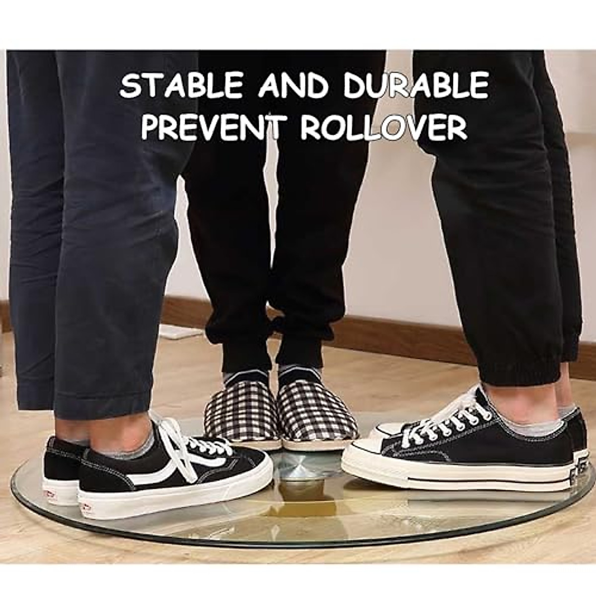 Glass Lazy Susan for Dining Table Tempered Glass Heavy Duty Turntable Round Large Tabletop Serving Plate Transparent Rotating Tray with Silent Bearing Centerpieces (Size : 80cm/31in)