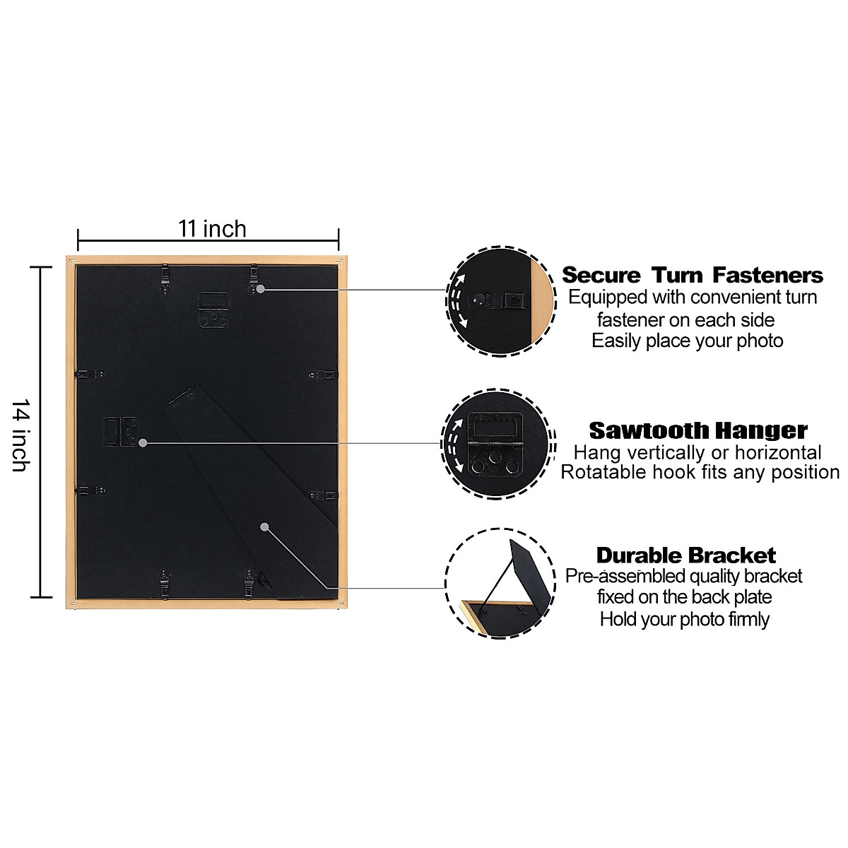 VIOLABBEY 11x14 Picture Frames Set of 4, Fits 8x10 Photo Frame with Ivory Mat or 11x14 Without Mat, Wall or Tabletop Display, Semi Tempered Glass, Blue