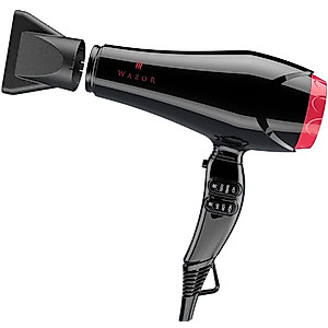 Wazor Ionic Lightweight Hair Dryer 1875W Ceramic Powerful Blow Dryer Pro AC Motor for Quick Drying, 2 Speed / 3 Heat Settings, Concentrator