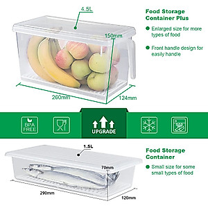SILIVO 6 Pack Produce Saver Containers for Refrigerator - 3 Pack 2.5L + 3 Pack 4.5L