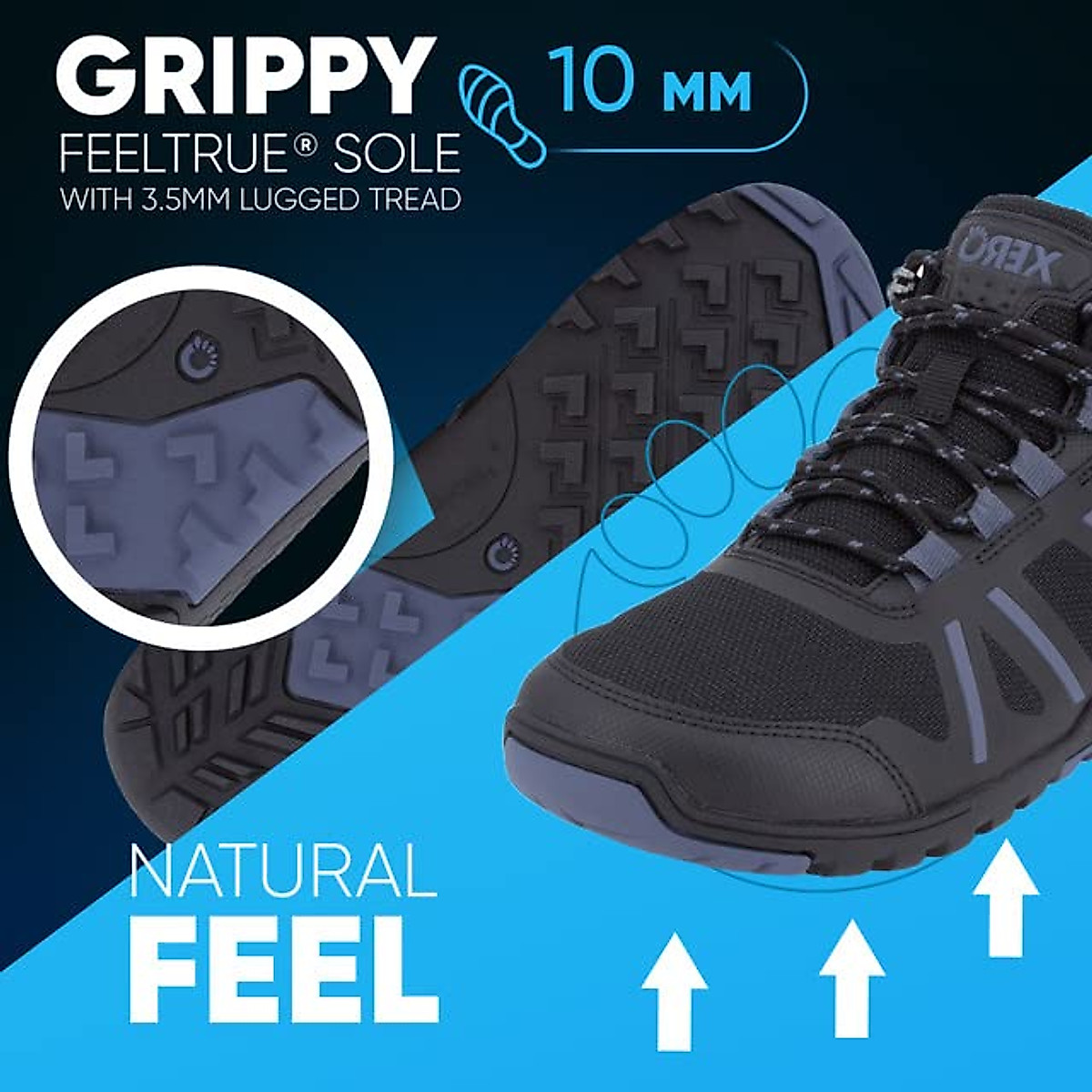 Xero Shoes Women's DayLite Hiker Fusion Boot - Lightweight Hiking, Everyday Boot, Black, 9.5