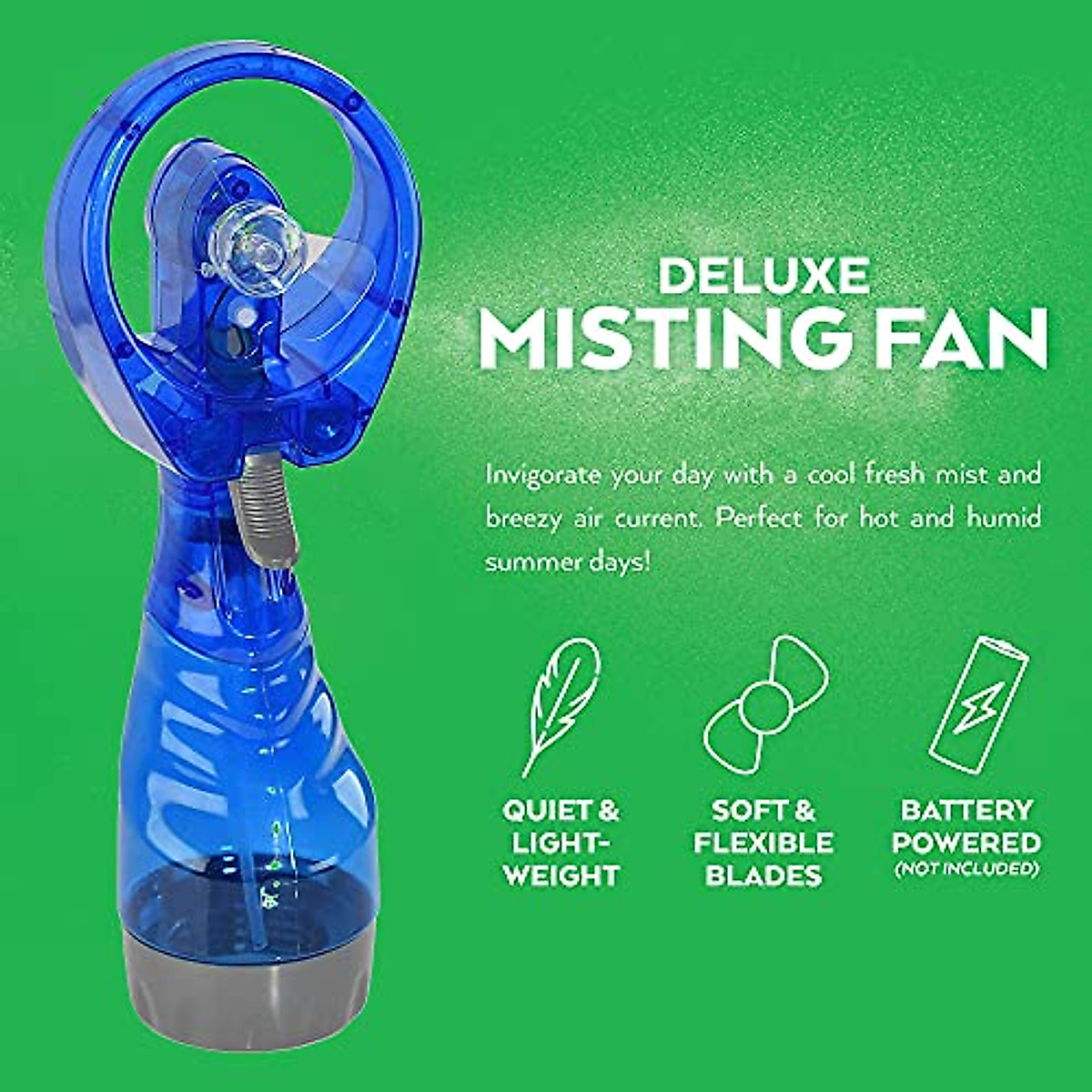 N/C Portable Misting Fan Battery-Operated Handheldwith Water Spray Misting Fan Suitable for Traveling Out, 4 Piece Set