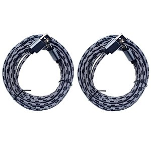 2-Pack 10Ft Long Micro USB Cable Controller Charging Cable Compatible with Playstation 4 DualShock 4 PS4 Slim/Pro, Xbox One, Galaxy S7 S6 Edge/J7 and More