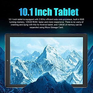 DAUZ Tablet, Front 5MP Rear 8MP 6GB RAM 128GB ROM 10.1in Tablet Support 4G Calls US Plug 100-240V for Study Entertainment (Black)