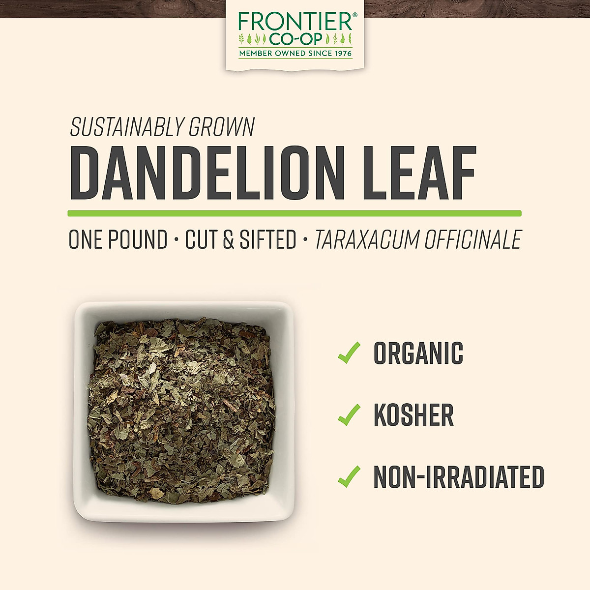 Frontier Co-op Organic Cut & Sifted Dandelion Leaf 1lb