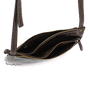 Chala Handbags Wiener Dog Dachshund Criss Cross Crossbody Handbag Purse Grey