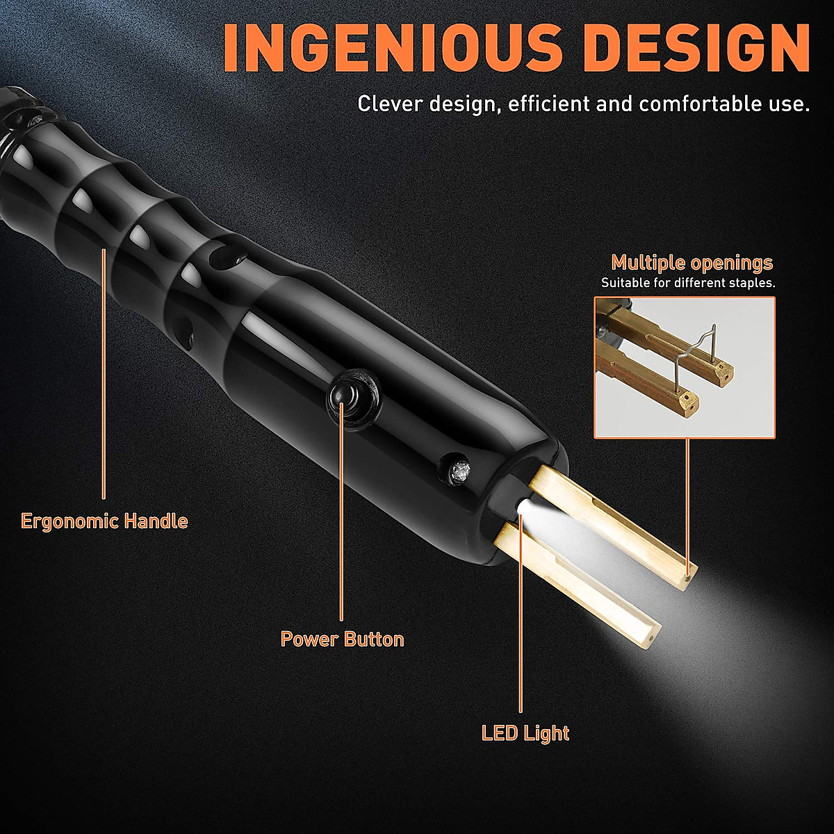 OIMERRY Plastic Welder Kit with 800pcs Hot Staples, 5-Level Adjustable Power, 110V Hot Stapler Bumper Plastic Repair Welding Kit