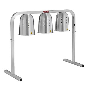 Kratos 31M-005 Bulb Warmer, Three Bulb Heat Lamp, Silver, 120V, 750 Watts, Countertop Electric Food Warmer for Restaurants