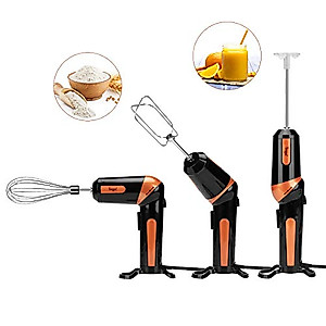 Hand Mixer Electric,Handheld stick Mixer Egg Beater Set w/AC, Stainless Steel Egg Whisk, BPA-Free Beater, Drink Mixer Attachment, Rotatable Angle Hand kitchen Mixer for Coffee