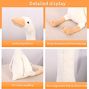 XZJMY 19.7" Goose Stuffed Animal,Cute Duck Plush Stuff Toy Gift for Kids and Friends (Small, White)