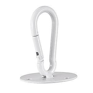 YOKIVE 2 Pcs Ceiling Hanging Hook, Pad Eye Snap Hook with Round Plate Hanging Plants, Great for Office, Home, Daily Use (White, 2.6x3.2-Inch)