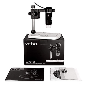 Veho Discovery DX-2 USB Digital Microscope | 5 Mega Pixels | x300 Magnification | Photo/Video Capture & Recording | Up to 2592 x 1944 Resolution | 8 LED's | Adjustable Stand (VMS-007-DX2)