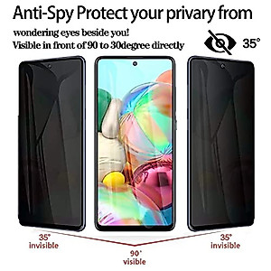 [2 Pack] Privacy Screen Protector for Samsung Galaxy S20 FE/ A51/ A52/ A53 (4G/5G), [Not Support Fingerprint Unlock] Anti Spy Full Coverage Anti Scratch Tempered Glass Film for Galaxy S20 FE/ A53/ A52/ A51 6.5 Inch (Black)