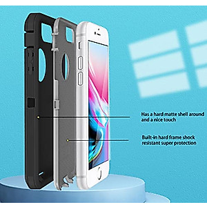 ONOLA Compitable with iPhone 8 Plus Case,iPhone 7 Plus Case + Tempered Glass Screen Protector [2 Packs] Heavy Duty Protection Phone Case for iPhone 8 Plus & 7 Plus (Black Grey, iPhone 8/7 Plus)