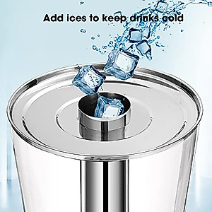 VorChef Drink Dispensers for Parties, Stainless Steel Beverage Dispenser Tea Dispenser water dispenser 2.11-GALLONS 8 Liters with Ice Container, Pure-Steel Spigot