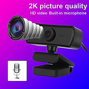 Oumij1 Computer Webcam - 360 Degree Rotation USB Camera - Built in Microphone - Plug and Play - for Live BroadcastNet ClassVideo Meeting (Black)