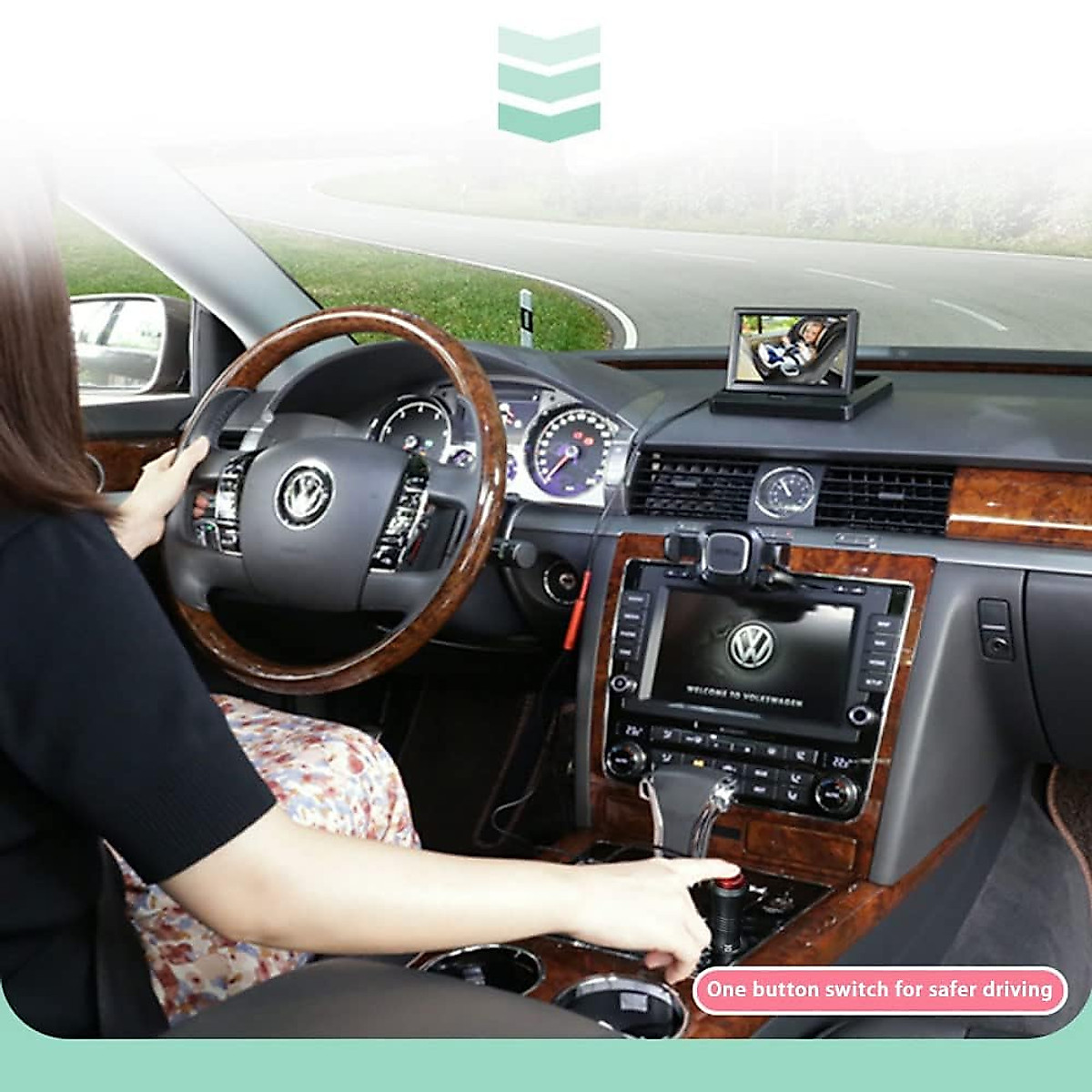 Winkter Baby Car Mirror Baby Rear Facing Seat Camera Baby Car Monitor 360° View Infant in Rear Facing Seat with Wide Crystal Clear View HD Night Vision Easily Observe the Baby's Move Black