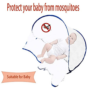 CMINGJ Portable Mosquito Head Net Foldable Pop-Up Travel Mosquito Net for Bed Free Installation-Large Size Suitable for Bedroom, Camping, nap (Large)