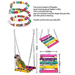 Small Bird Swing Toys, Bird Parrot Swing Chewing Toys - Hanging Bell Birds Cage Toys 8 Pcs