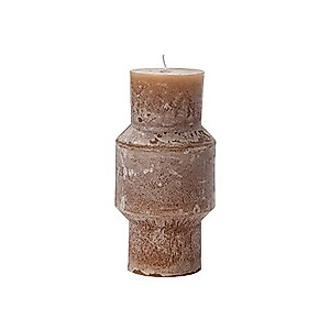 Creative Co-Op Unscented Totem Pillar, Cappuccino Candles, 3" L x 3" W x 6" H, Brown