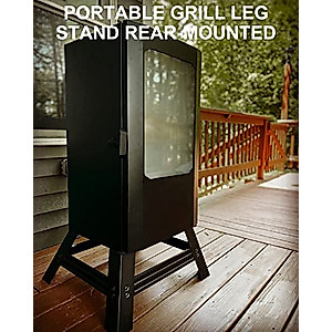 MixRBBQ Universal Legs for Masterbuilt Smoker, Electric Smoker Stand with Wheels Fits Masterbuilt MB20101114, MB20071117, MB20070421-30 Inch Digital Smoker Legs Accessories, Black