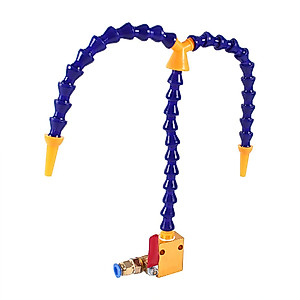 Fafeicy Mist Cooling Spray System Bidirection Tube + Valve Engraving Machine Cooling Sprayer for 8mm Air Pipe CNC Lathe