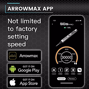 ARROWMAX Electric Engraving Pen, Polishing Pen with 42 Bits, Aluminum Case, Smart Motion Control, OLED, Bluetooth, APP, Wireless Magnetic Charge, for Jewelry, Wood, Glass, Stone, Carving (SGS PRO)