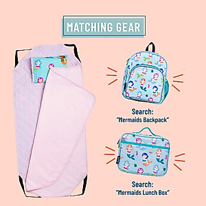 Wildkin 12 Inch Kids Backpack with Modern Nap Mat (Mermaids)
