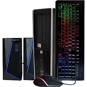 HP EliteDesk 8300 Business Desktop Computer, Intel Quad Core i7, 16GB DDR3 RAM, 500GB HDD, DVD-ROM, Windows 10 Home, RGB Speakers (Renewed)