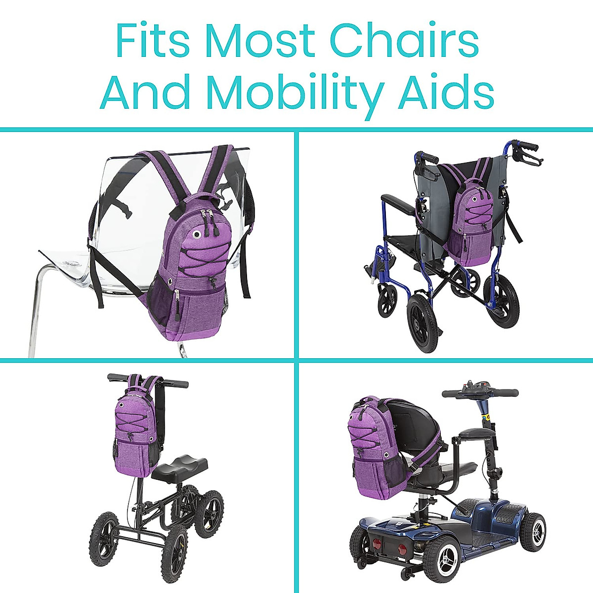 Vive Oxygen Tank Holder Bag - Portable Cylinder Backpack for Wheelchair & Walker - Adjustable Tank Carrying Accessories Bag for Shoulder, Rollator Walker, Scooter, Travel - Fits A, B, C, M2, ML6, M7