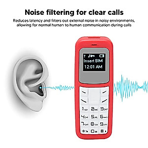 Unlocked Cell Phone, 0.66 inch Mini Mobile Cell Phone Bluetooth Headset Dialer with Ear Hook, Unlocked Phone Pocket Cellphone for Travelling Driving (Red)