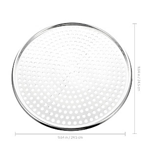 Hemoton Pizza Oven Tools 9 Inches Pizza Pan Even Heating Accessories Non Stick Tray Kitchen Tools Plate Hole Home Baking Bakeware Perforated Aluminum Alloy Kitchen Gadget Perforated Pizza Pan