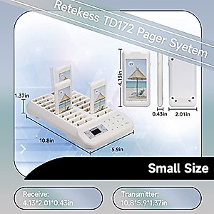 Retekess TD172 Restaurant Pager System, Restaurant Buzzer Pagers, Vibrate and Flash Mode, Customer Close Beep, 20 Restaurant Pagers for Church Nursery, Hotel, Coffee Shop
