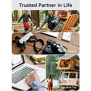 MOVE SPEED 80,000mAh Power Bank 130W Portable Power Station with Digital Display, Lighting, USB C 5-Port Support Solar Recharge for Outdoor Camping,Laptop,Emergency Backup(296Wh)