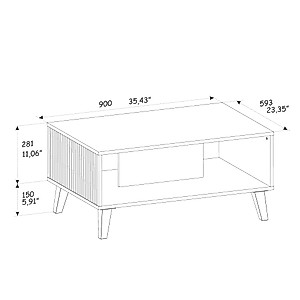 Homlando The Ravenna Living Room 3 Piece Set - TV Stand Ravenna Cabinet - Sideboard Chest of Drawers - Coffee Table - Made in EU Modern Furniture - Black/Natural Oak