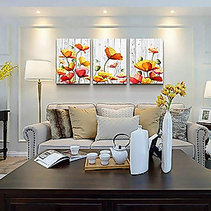 Bedroom Decoration kitchen Wall Artworks Canvas Wall Art for Living Room, 3 piece bathroom Wall decor Yellow flowers Watercolor painting posters Pictures office restaurant wall painting Home decor