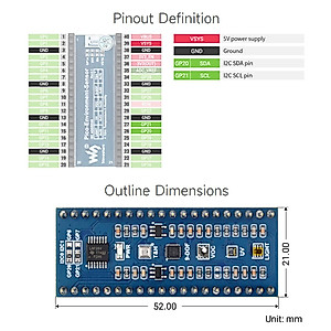 Waveshare Environment Sensors Module for Raspberry Pi Pico 2C Bus