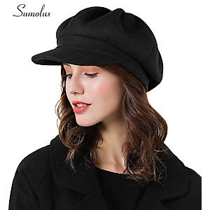 Sumolux Women Beret Cap Newsboy Hat French Wool Classic Autumn Spring Winter Hats