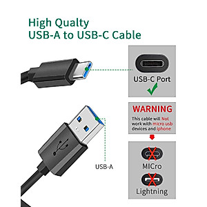 Air Flying wing Type-C Charger Charging Cable for Sony WH-1000XM3 WF-1000XM3 WH-XB900N WH-CH510, AKG Y400, Y600NC, Bose NCH700 Wireless Headphones (5FT Black)
