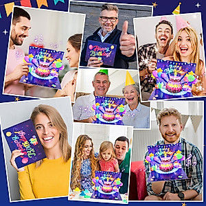 FITMITE Birthday Cards, Musical Pop Up Birthday Cards with Light, Blow Out LED Light Candle and Play Happy Birthday Music Pop Up Card, Birthday Gifts for Women Men Husband Wife Kids Greeting Cards