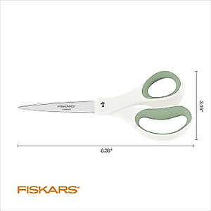 Fiskars Everyday Softgrip Titanium Fashion Scissors (8") - 2pk - Forest Fern