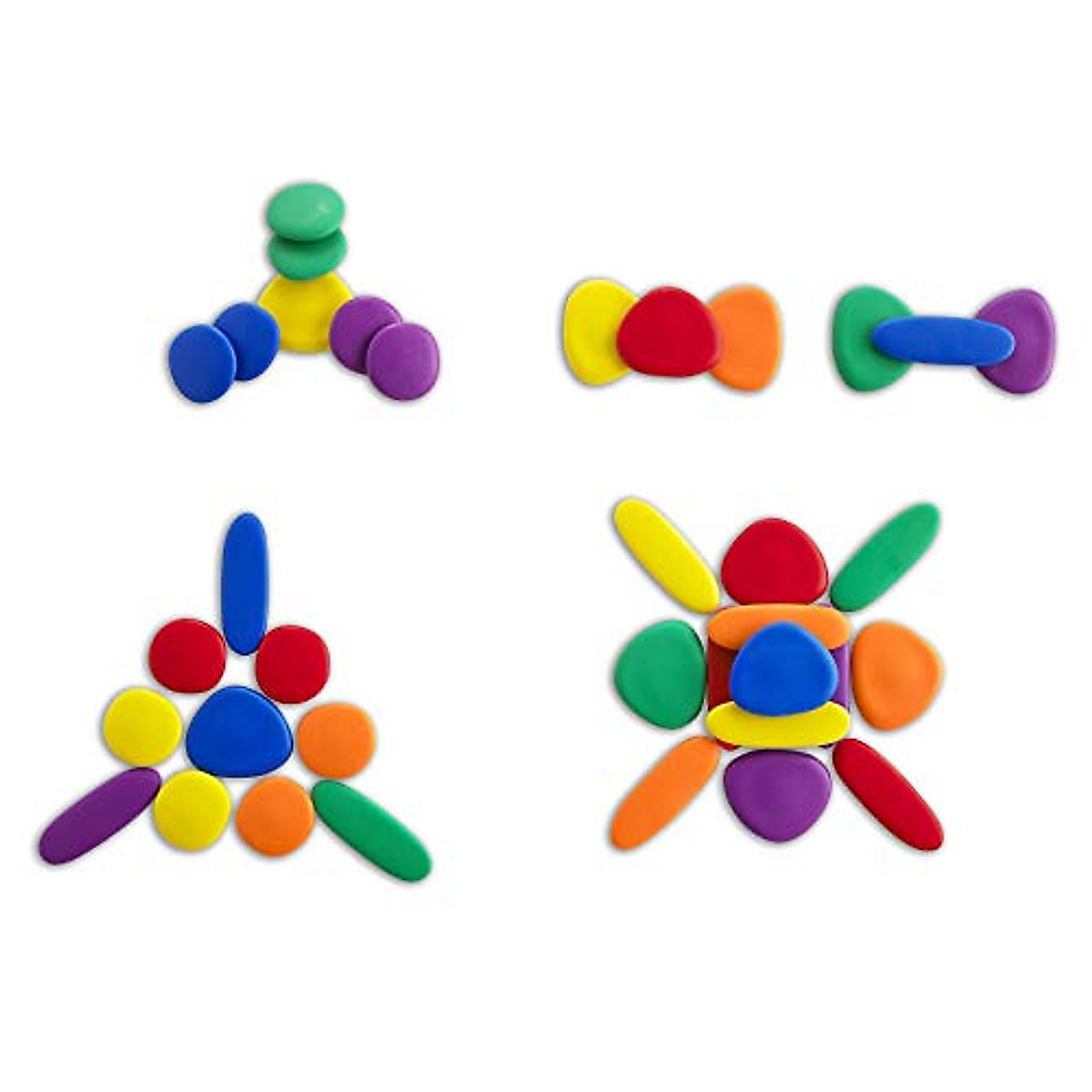 Rainbow Pebbles - Junior - Mini Jar - Ages 18m+ - The Original Sorting and Stacking Stones - First Counting and Sorting Toy