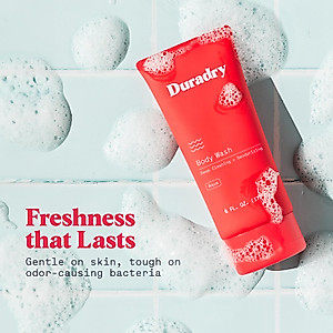 Duradry Deodorizing Body Wash for Women and Men- Hydrating Body Wash Soap for Odor, Deep Cleansing, Nourishes and Moisturizes Skin, Odor-Control Wash, Natural Ingredients - Aqua Fragrance, 6 Fl Oz
