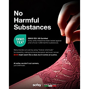 sofsy Ultra Soft Women's Stockings [Made in Italy] 100% Oeko-Tex Certified Dual Silicone Foral Lace Thigh Highs | Black - Medium/Large