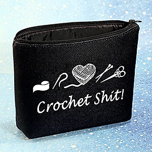 G2TUP Yarn Storage Bag Knitting Zipper Pouch for Crochet Beginners Knitting Lovers Crochet Sht (Knitting Black Zipper Pouch)