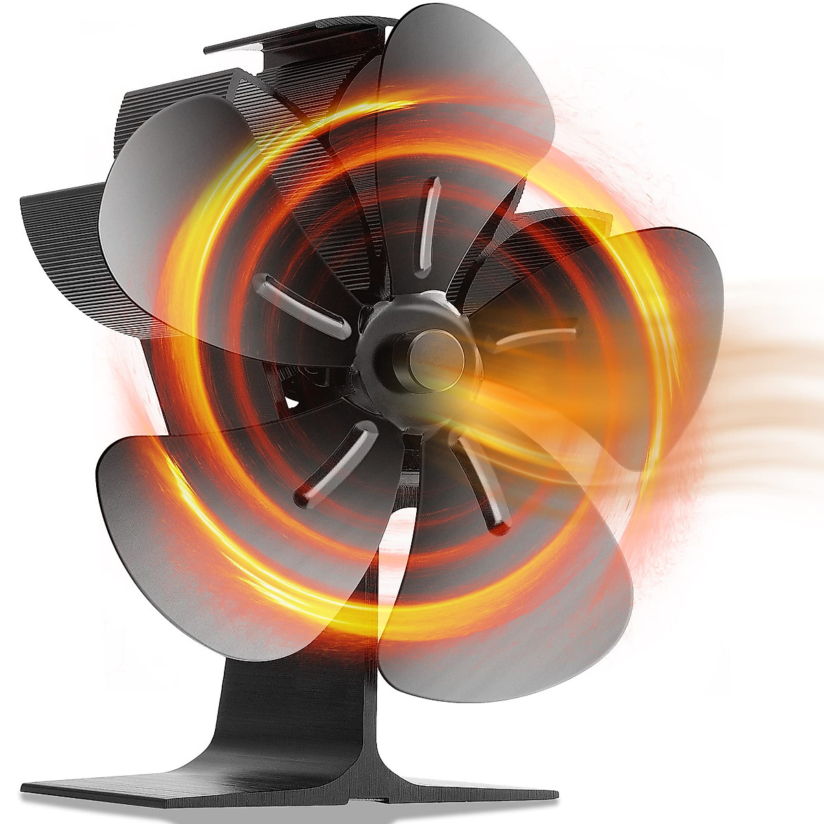Kitvance Wood Stove Fan Heat Powered, 5 Blade Fireplace Fan, Heat Powered Stove Fan with Aviation Grade Aluminium for Wood/Log Burner/Fireplace, Wood Burning Stove Fan for Saving Fuel