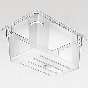 CURTA 4 Pack Food Storage Box with Lid, 5 Gallon - 18" x 12" x 9" NSF Listed Commercial Grade Clear Polycarbonate Container for Commercial Kitchen Restaurant Cafeteria