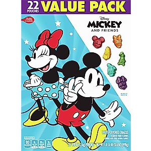 Mickey & Friends Fruit Flavored Snacks, Treat Pouches, Value Pack, 22 ct