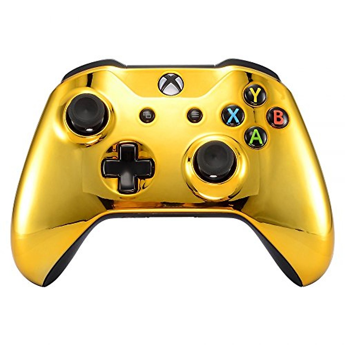 eXtremeRate Chrome Gold Front Housing Shell Faceplate for Xbox One S & Xbox One X Controller - Controller NOT Included