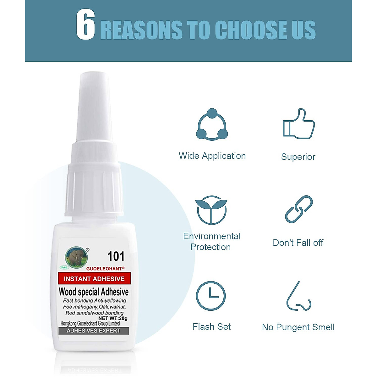 Wood Glue 20g, Wood Adhesive, Instantly Strong Adhesive for bonding Wood, Instant Super Glue for Wood, Oak, Wooden Furniture, Wooden Product, Wooden Crafts, Wood Edge